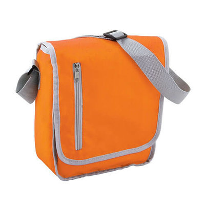 China Orange 100% Polyester Laptop Messenger Bags Front Flap Cover For Students supplier