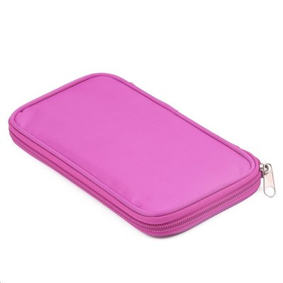 China Custom Polyester Zipper Pink Cosmetic Bags , Women's Makeup Bag With Brush Compartment supplier