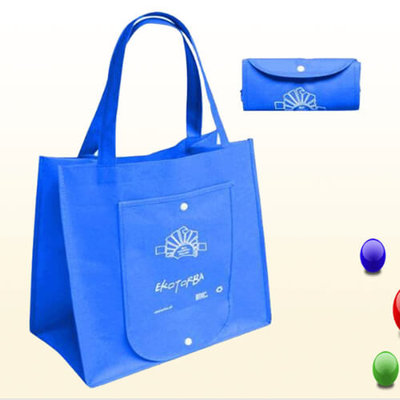 China Reusable Custom Tote Bags With Logoand Pockets , Heat Transfer Non - woven Shopping Bag supplier