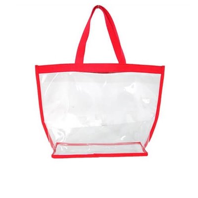 China Water Proof Transparent Clear PVC Womens Shoulder Tote Bags 40 * 35 * 10 cm supplier