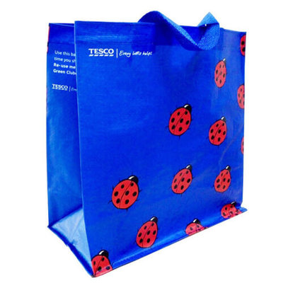 China Woven Polypropylene Tote Bags for Supermarket , Blue Custom Printed Totes supplier