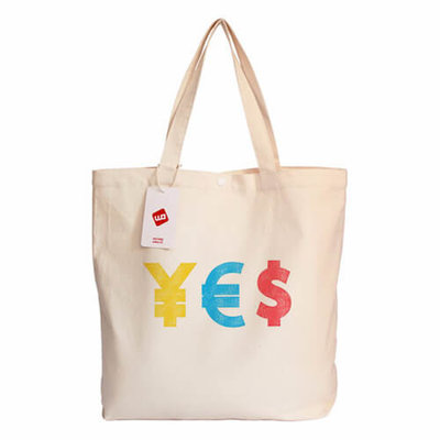China Reusable Durable White Canvas Screen Printed Tote Bags Customized supplier