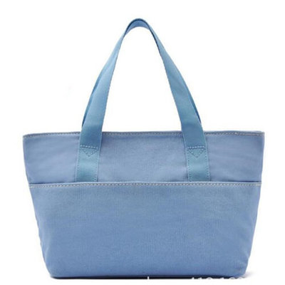 China Recyclable Blue Plain Canvas Tote Bag With Two Pocket 47 x 42 x 50 cm supplier