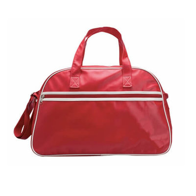 China Foldaway Reusable Travel PVC Weekend Duffle Bag Womens Red Color supplier