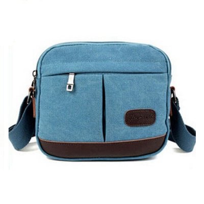 China Washable Custom Messenger Bags / Canvas PU Travel Across Shoulder Bag With 2 Side Zipper Pockets supplier
