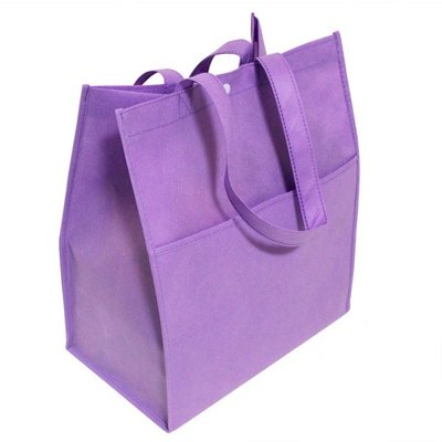 China Foldable Custom Tote Bags / Purple  Non - woven Cloth Plain Shopping Bags supplier