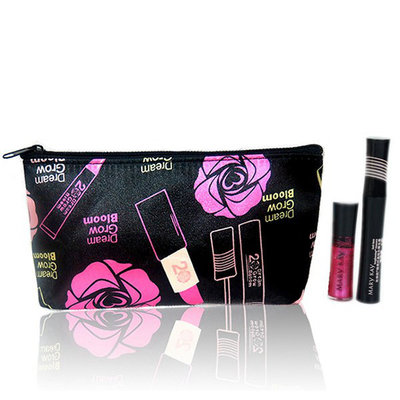 China Custom Satin Zipper Makeup Bags ,  Black Cosmetic And Toiletry Bags supplier