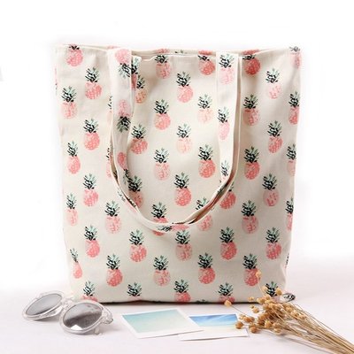 China Cartoon Fruit Printed Custom Canvas Bags , Printed Promotional Bags supplier