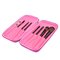 Custom Polyester Zipper Pink Cosmetic Bags , Women's Makeup Bag With Brush Compartment supplier