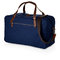 Dark Blue Fabric Travel Duffle Bags , Duffle Overnight Bag With Outside Pocket supplier