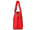 Portable Red Leather Shoulder Handbags / Tote Handbags Safe Outside Pockets supplier