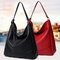 Custom Black Leather Shoulder Handbags Cotton Lining Zinc Alloy Hardware supplier