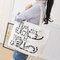 Printed Cartoon Womens Canvas Tote Bags , Portable Big Shoulder Bags supplier
