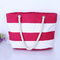 Printed Stripe Cotton Canvas Bags With Two Soft Cotton Rope Handles supplier